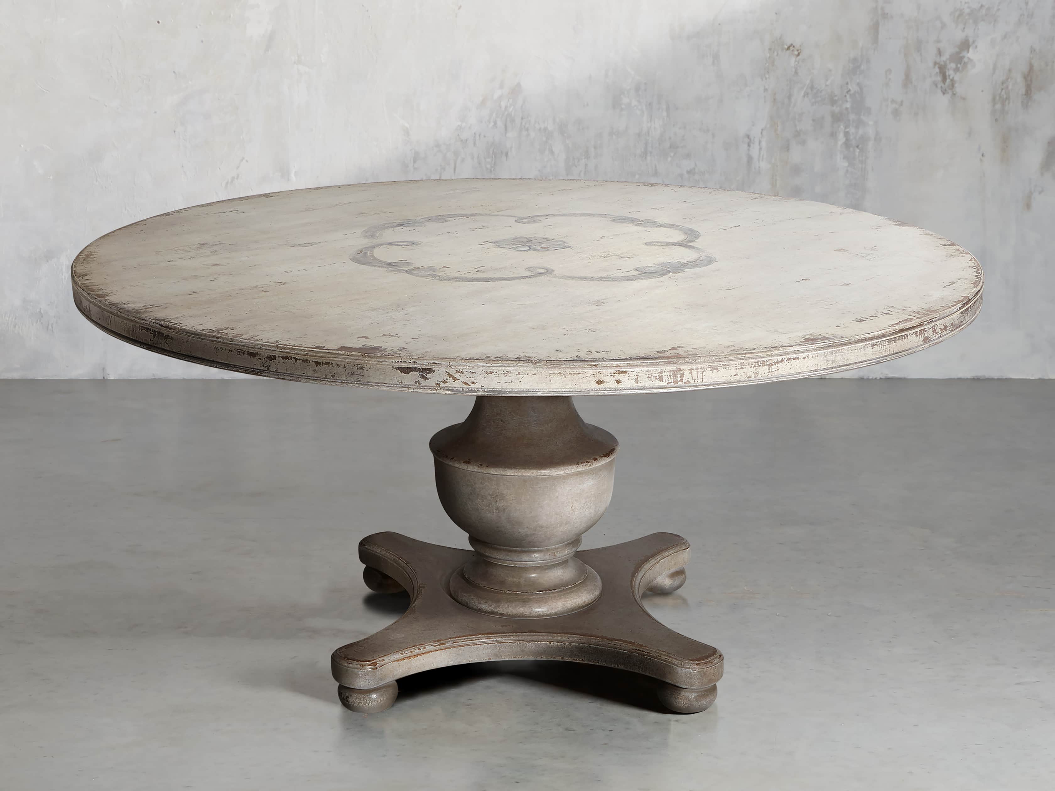 Biancca Center Scroll Bell’Arte Round Dining Table – Vivo Lamp